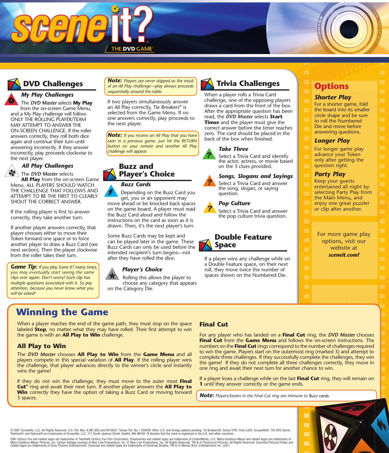 Screenlife Scene It Seinfeld Users Manual SEINFELD_Instruction_COMMON