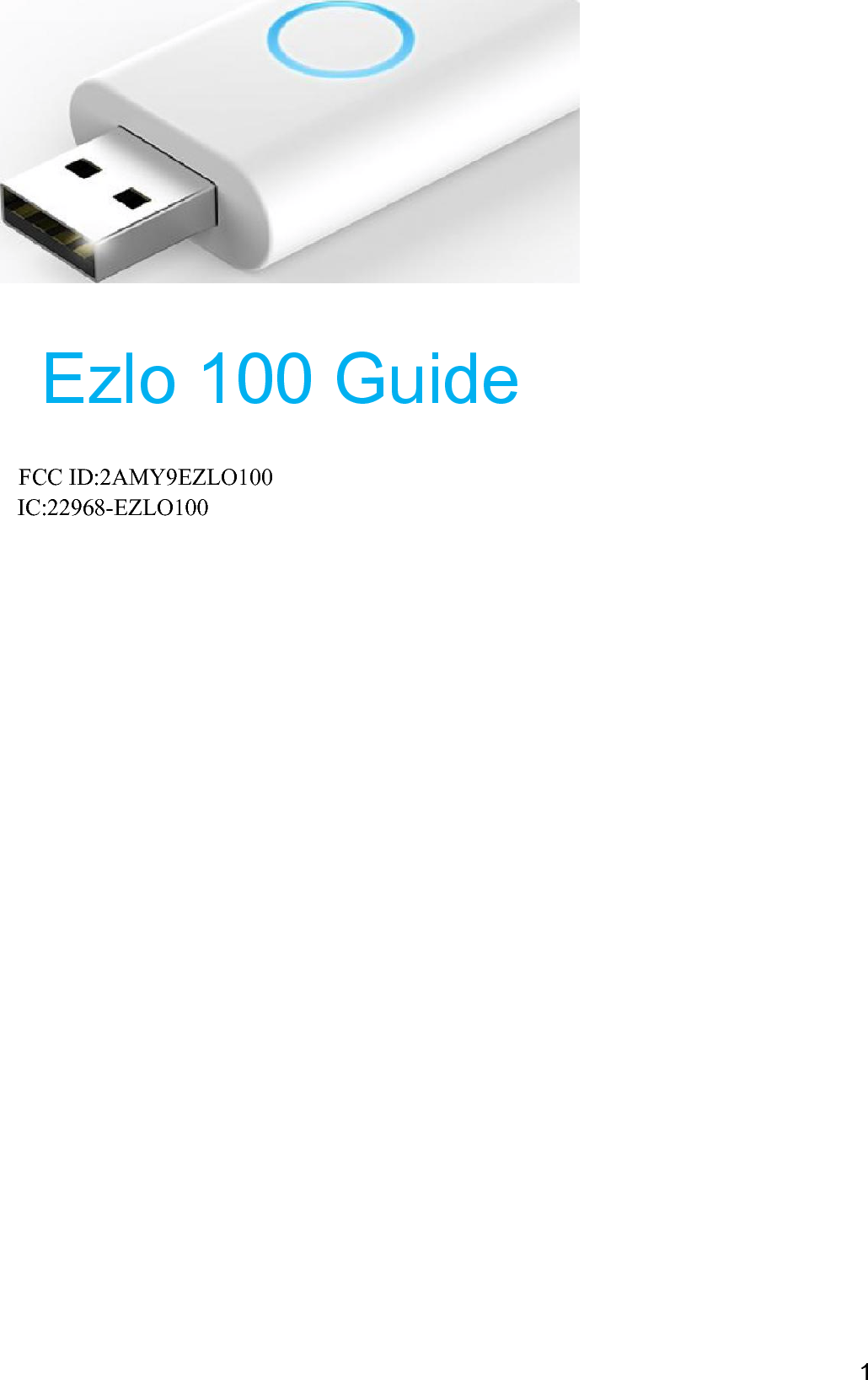 Seacomp Displays EZLO100 Smart Home Controller with Wifi 2.4G and Z-Wave User Manual eZLO 100 ...