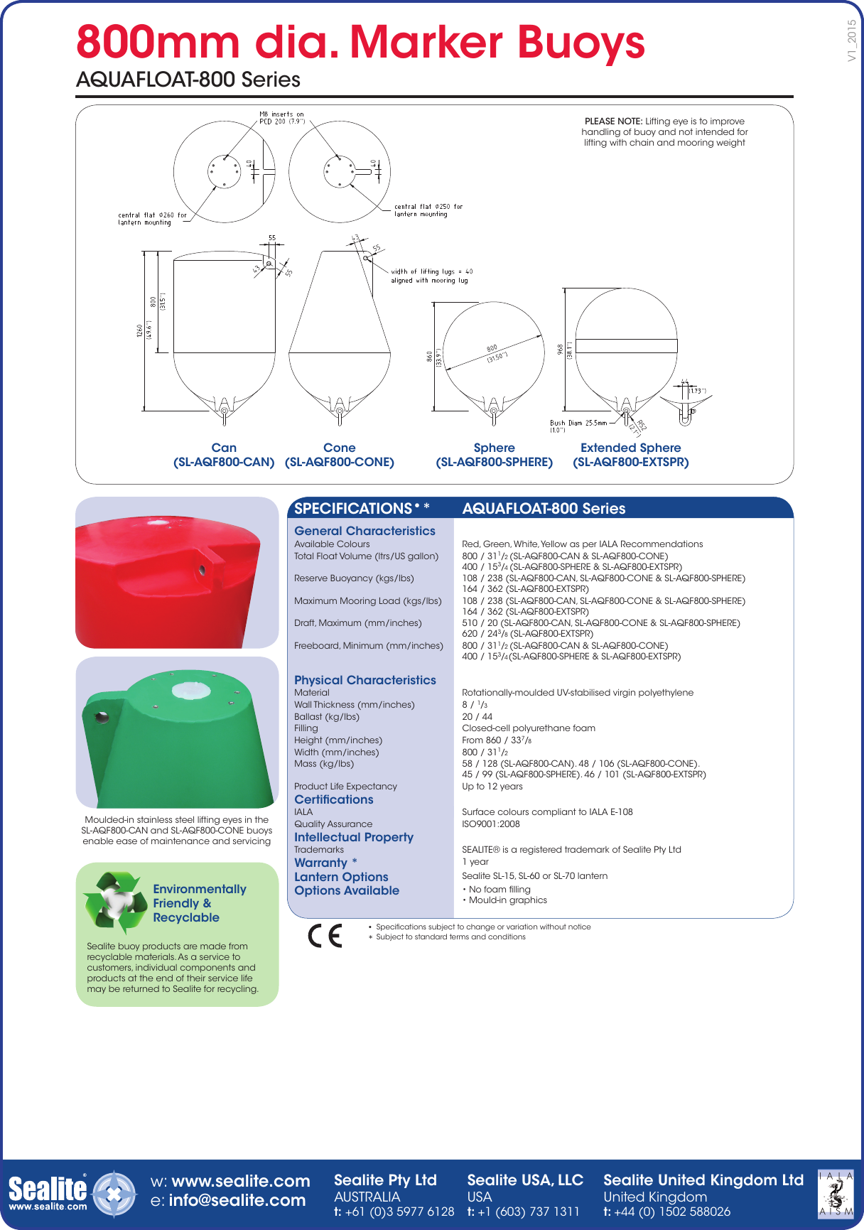 AQUAFLOAT 800 Series Pdf