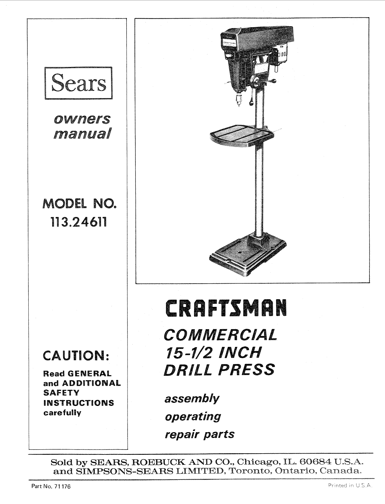 Sears 113 24611 Users Manual