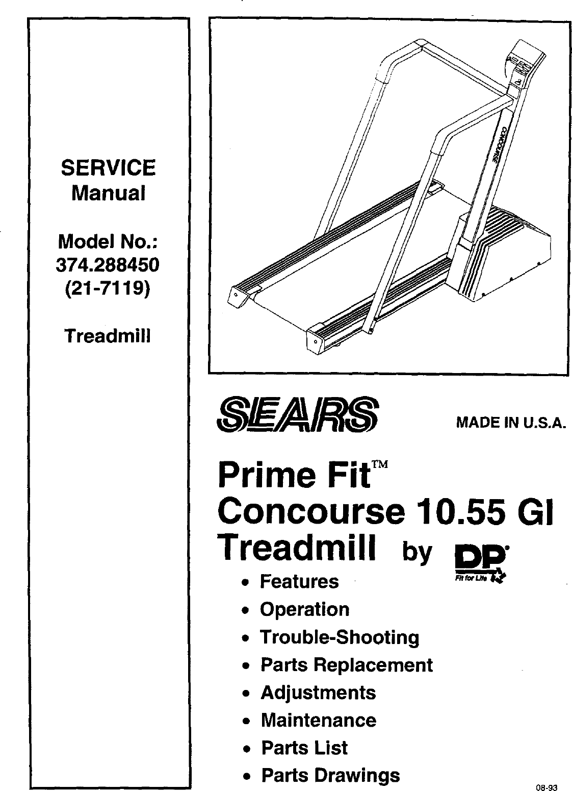 Sears Prime Fit 21 7119 Users Manual