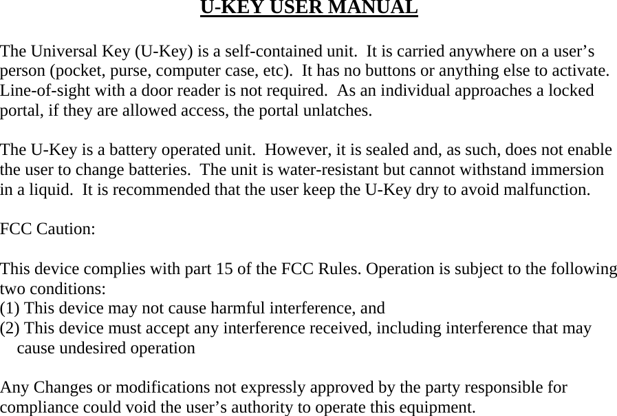 SecureALL SA-UK-005 Wireless, Hands-free Access Control and Tracking ...
