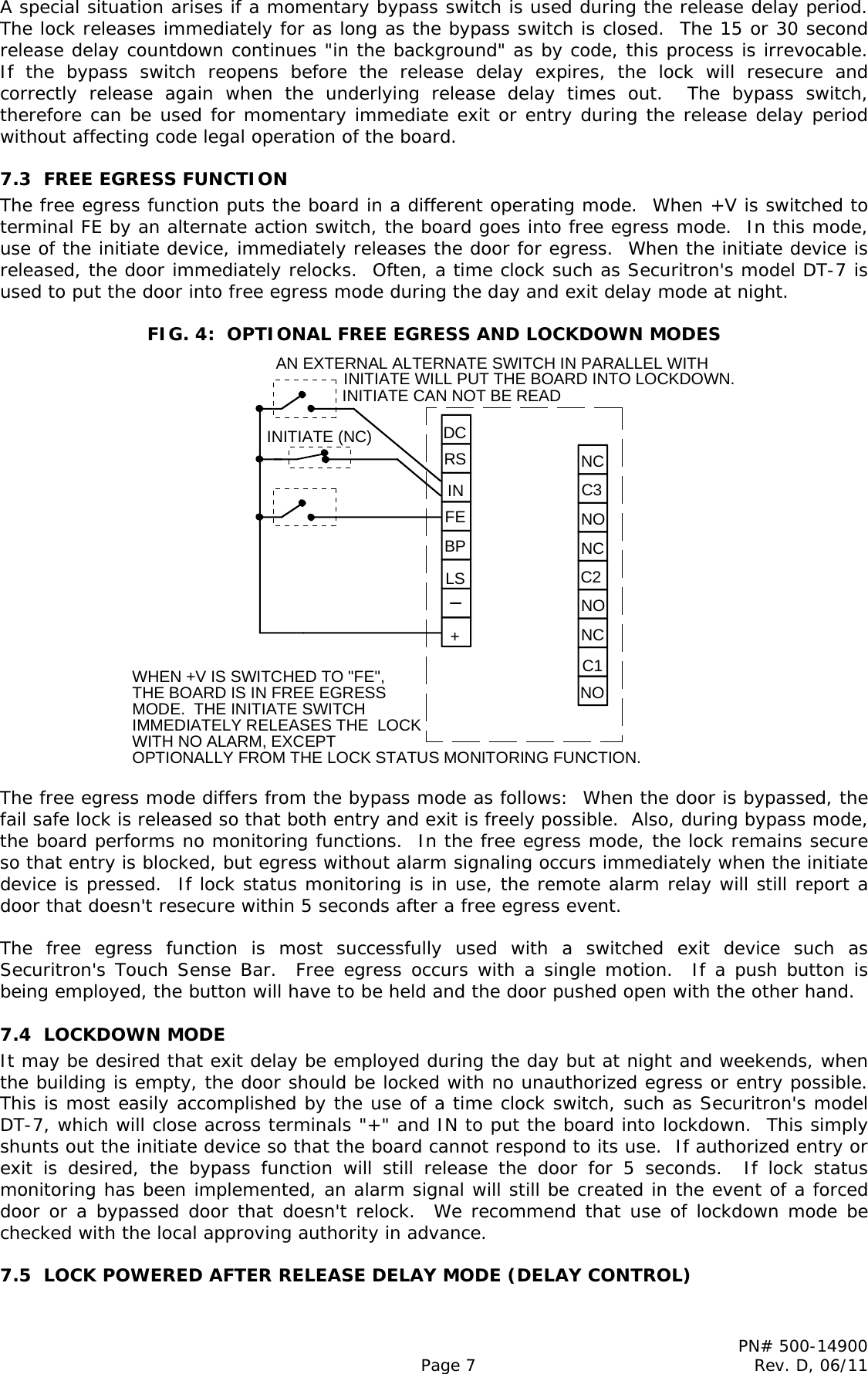 Securitron XDT SERIES 500 14900_D 12, 24 Installation And Operating ...