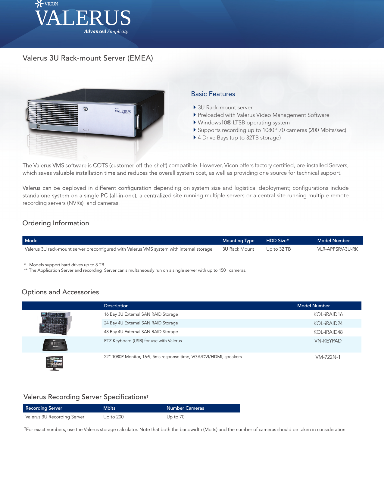 Security Valerus 3U Appserver Datasheet User Manual App Server