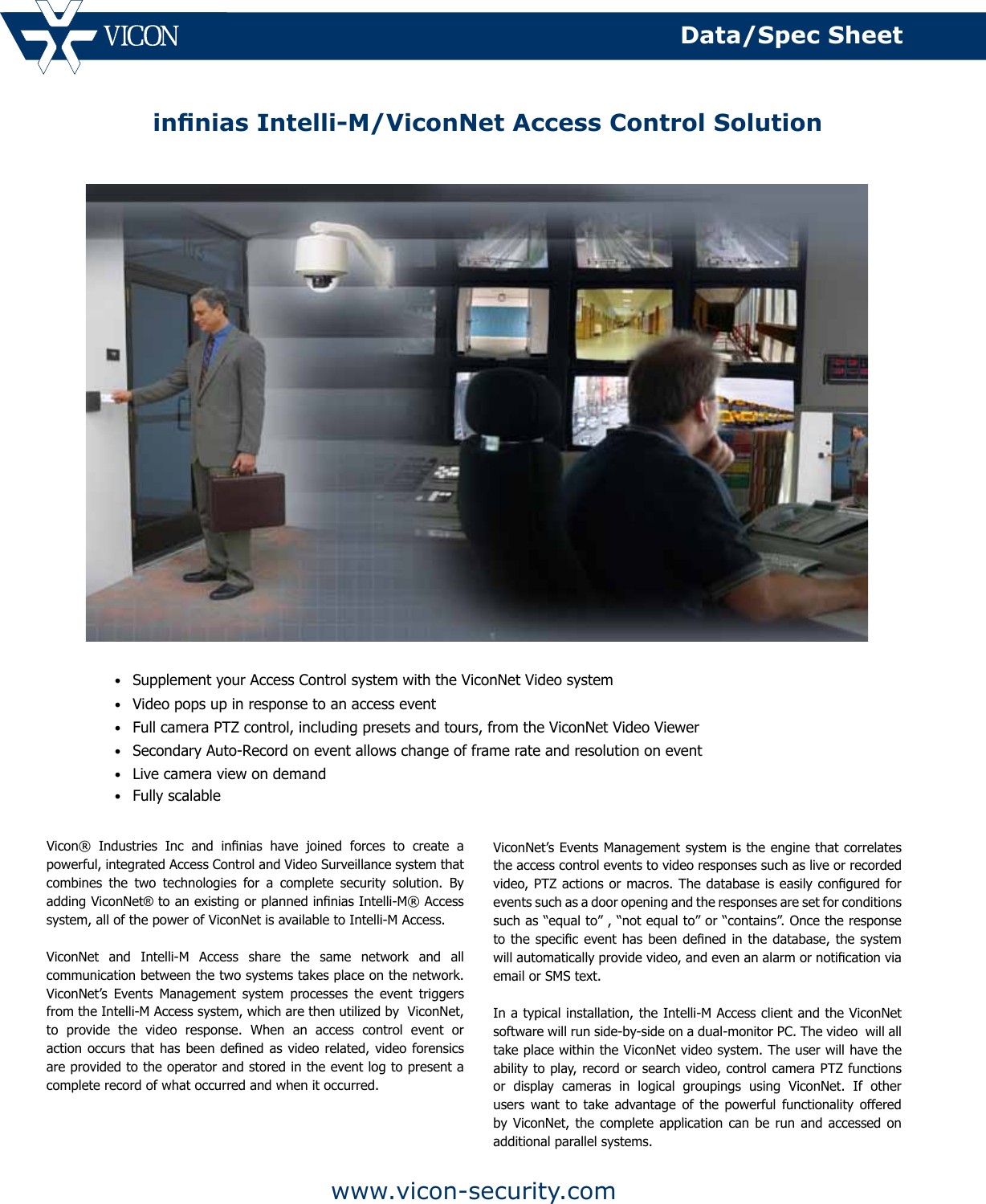 Security Viconnet Infinias Integration User Manual Vicon Net