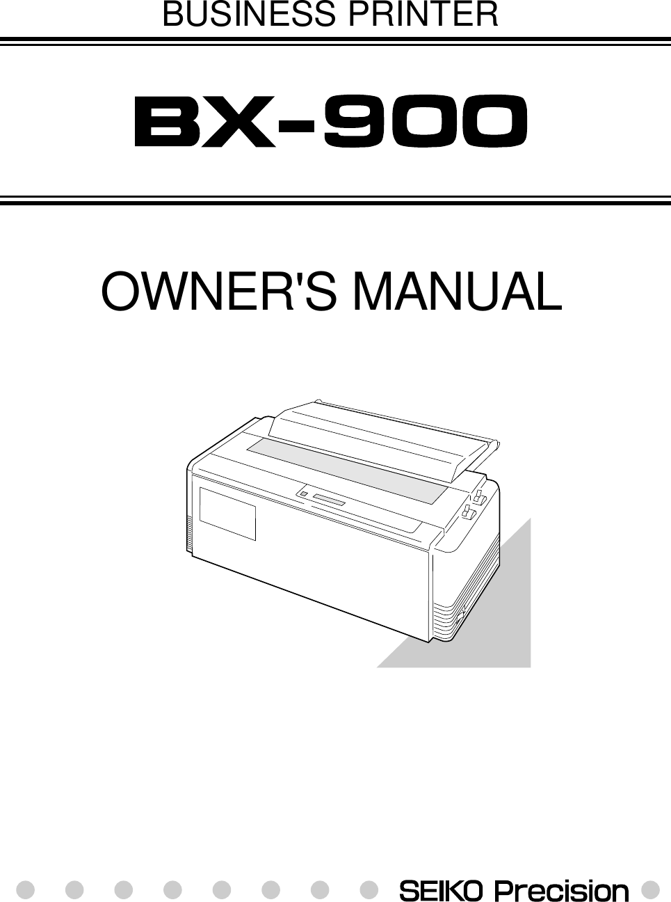 Seiko Bx 900 Users Manual