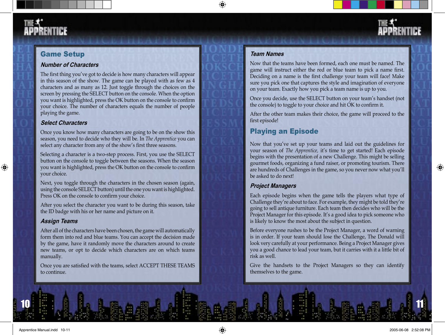 Senario The Apprentice Users Manual