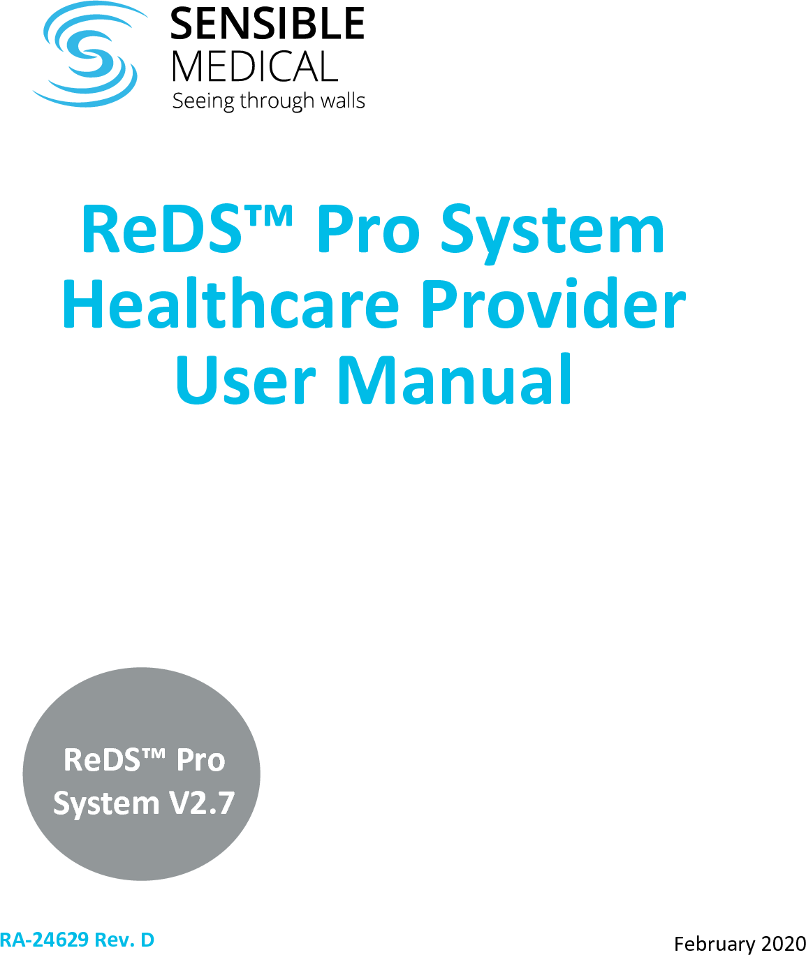 Sensible Medical Innovations 27C01 ReDS Pro System User Manual
