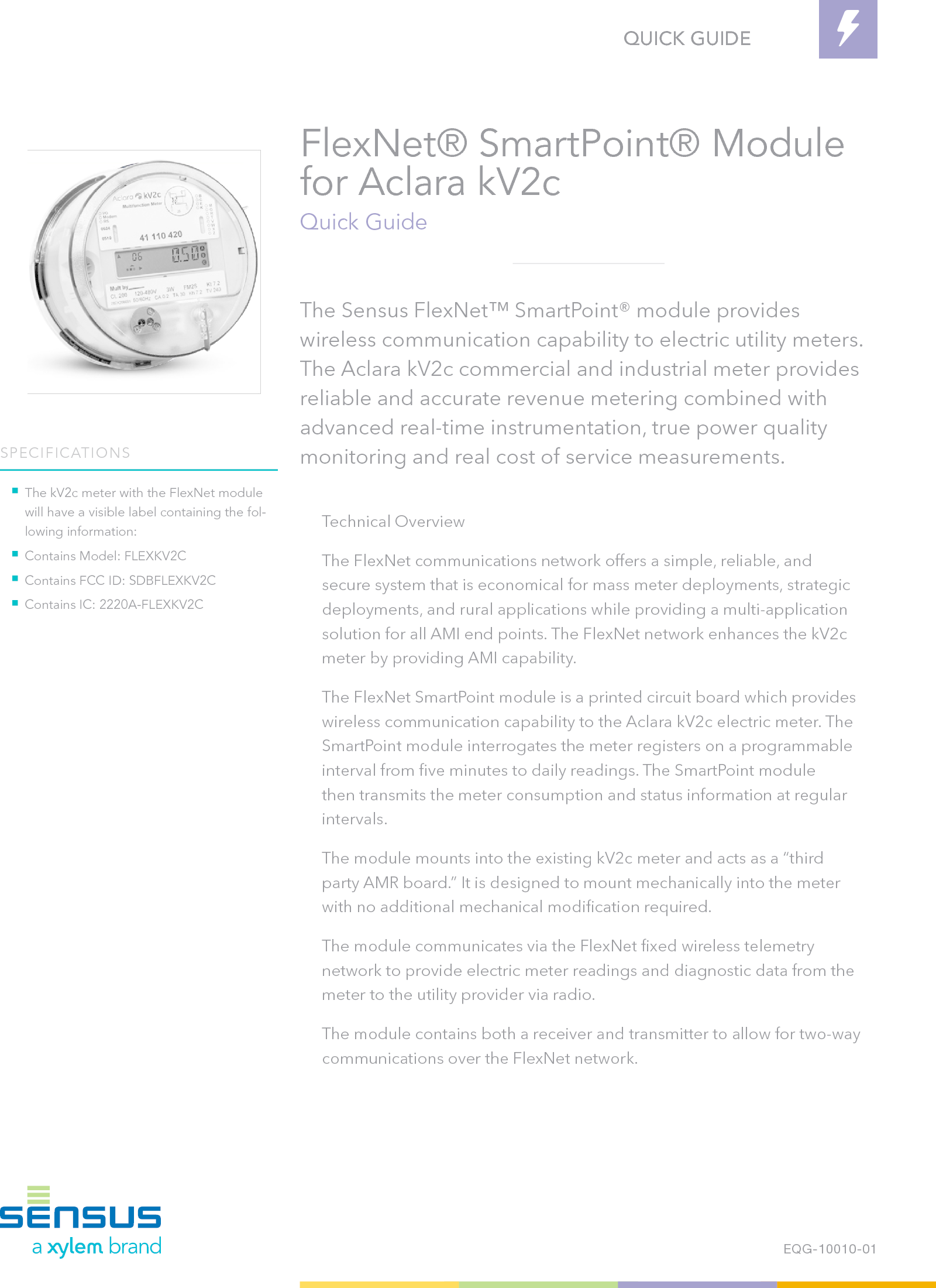 Sensus Metering Systems FLEXKV2C Aclara Electric Meter FlexNet Module ...