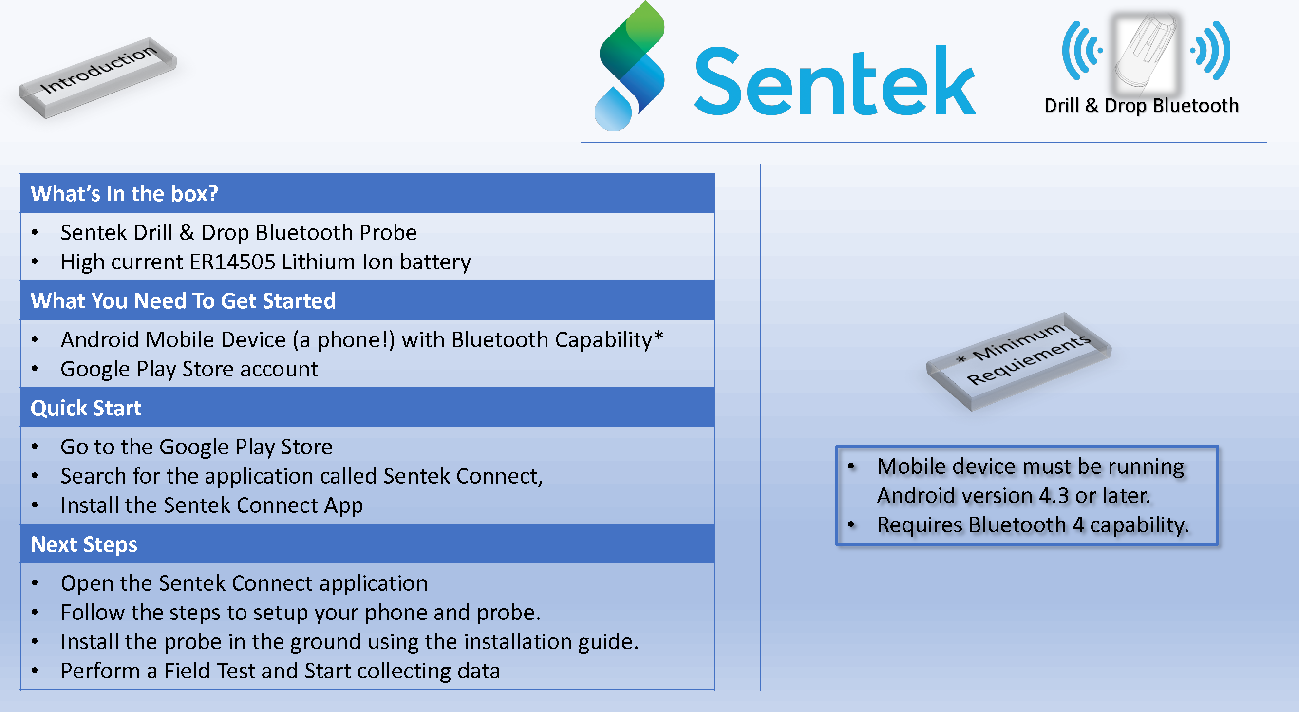 Sentek BLUETOOTH Bluetooth Drill & Drop Probe User Manual PowerPoint ...