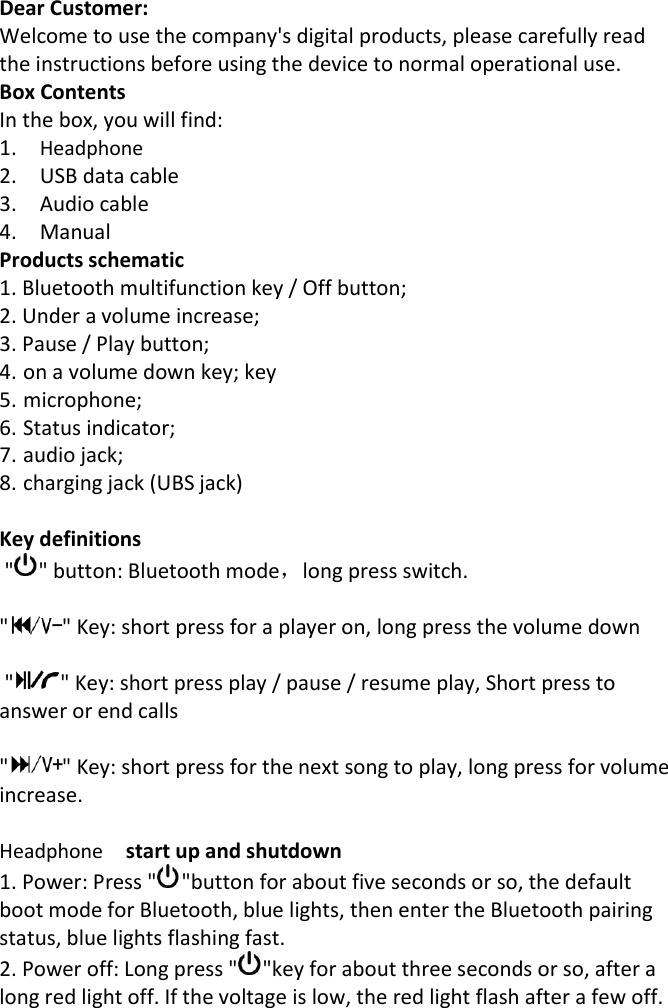 Shantou Yihao Co SBT656 BT Headphone User Manual