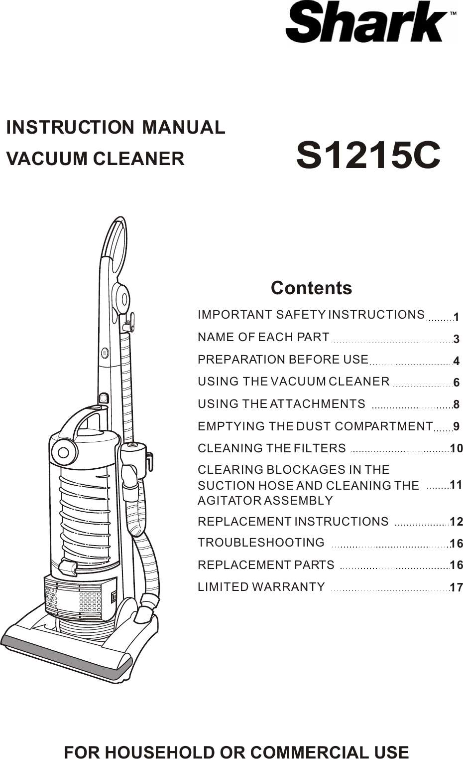 Shark S1215C Users Manual