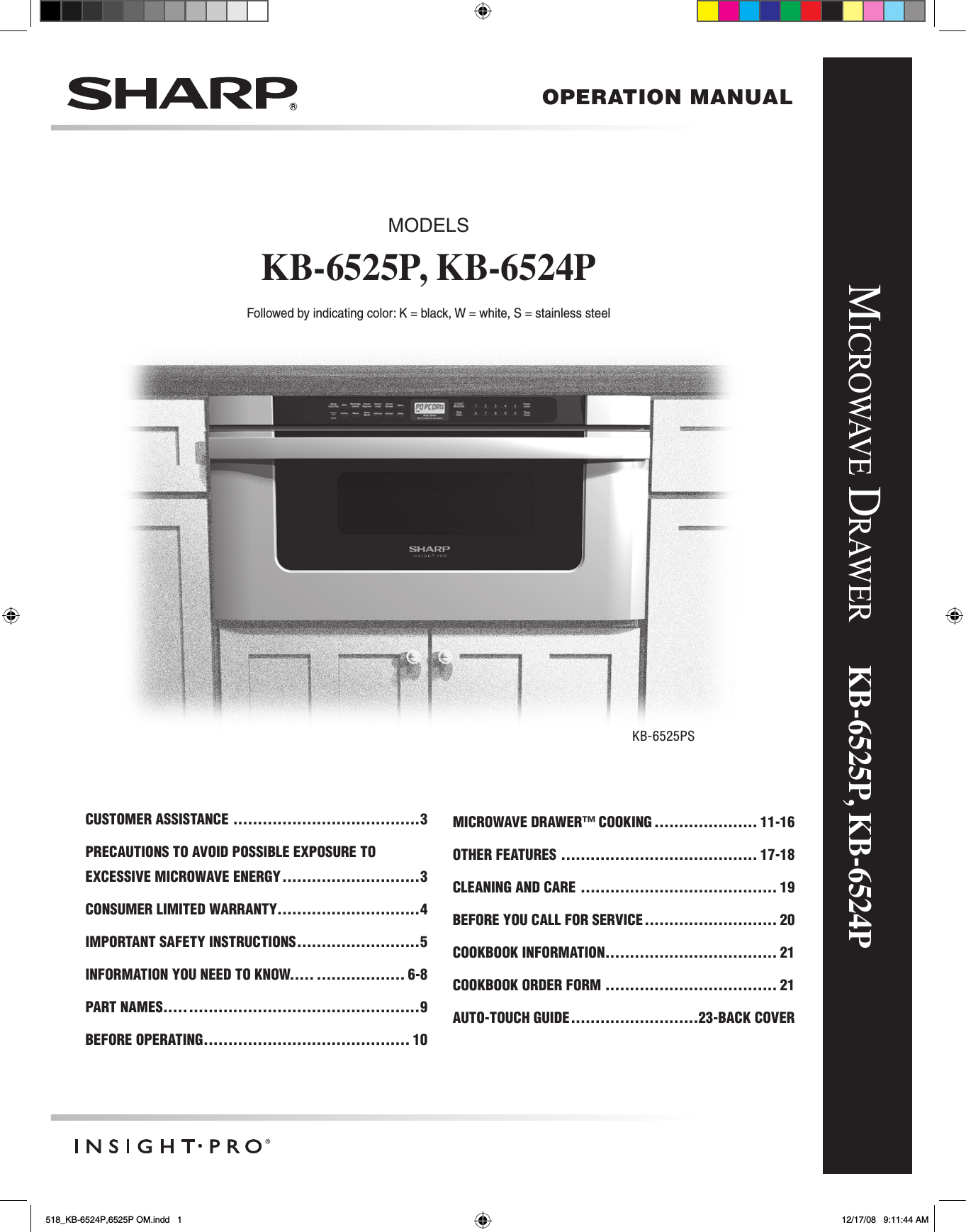 Sharp DMR0173 Microwave Oven User Manual
