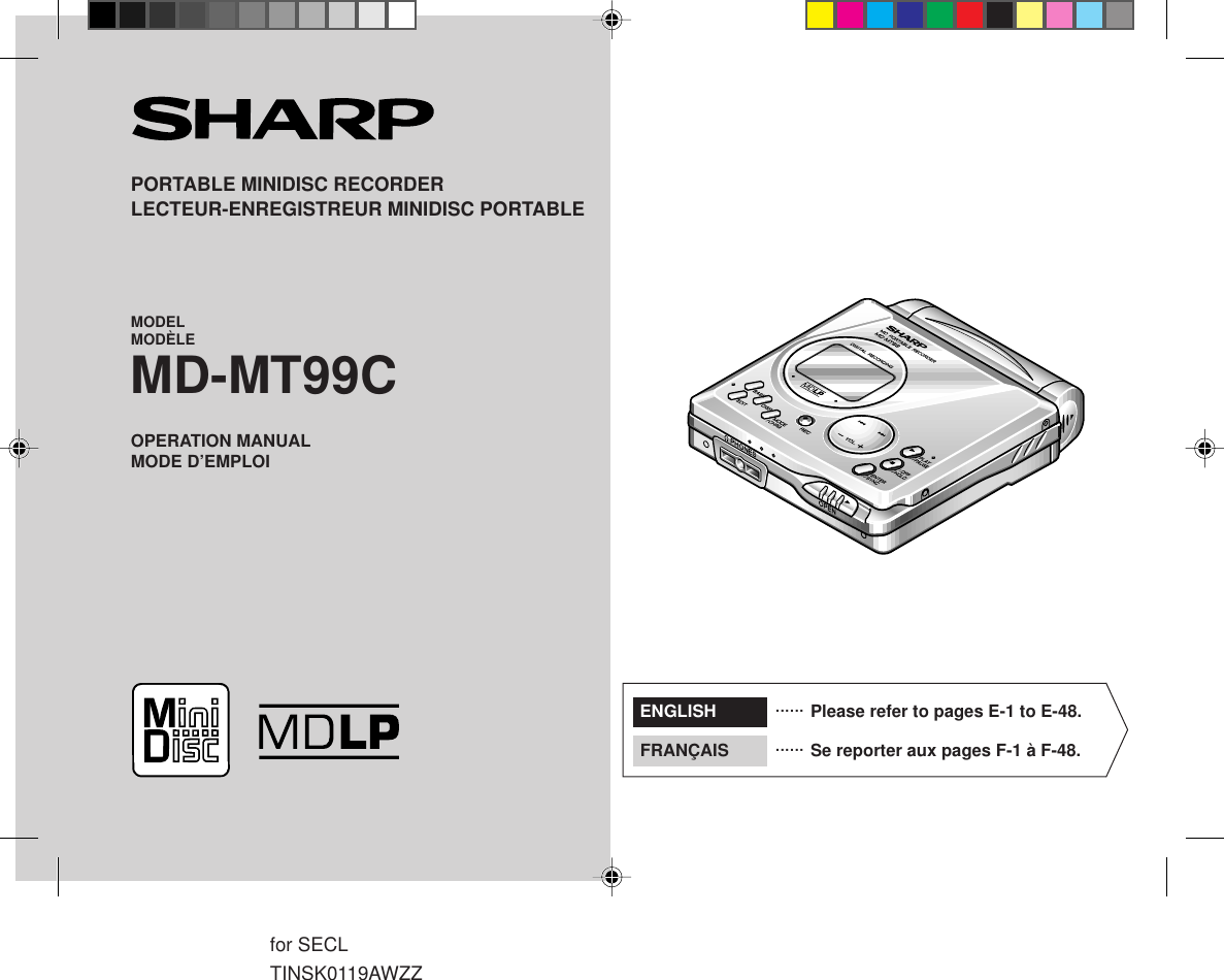 Sharp Md Mt99C Users Manual