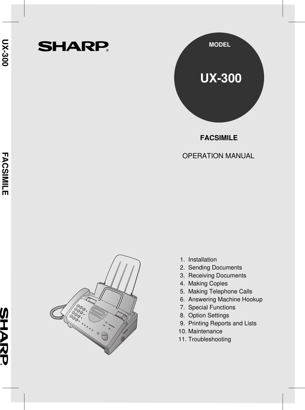 Sharp Ux 300 Users Manual Operation