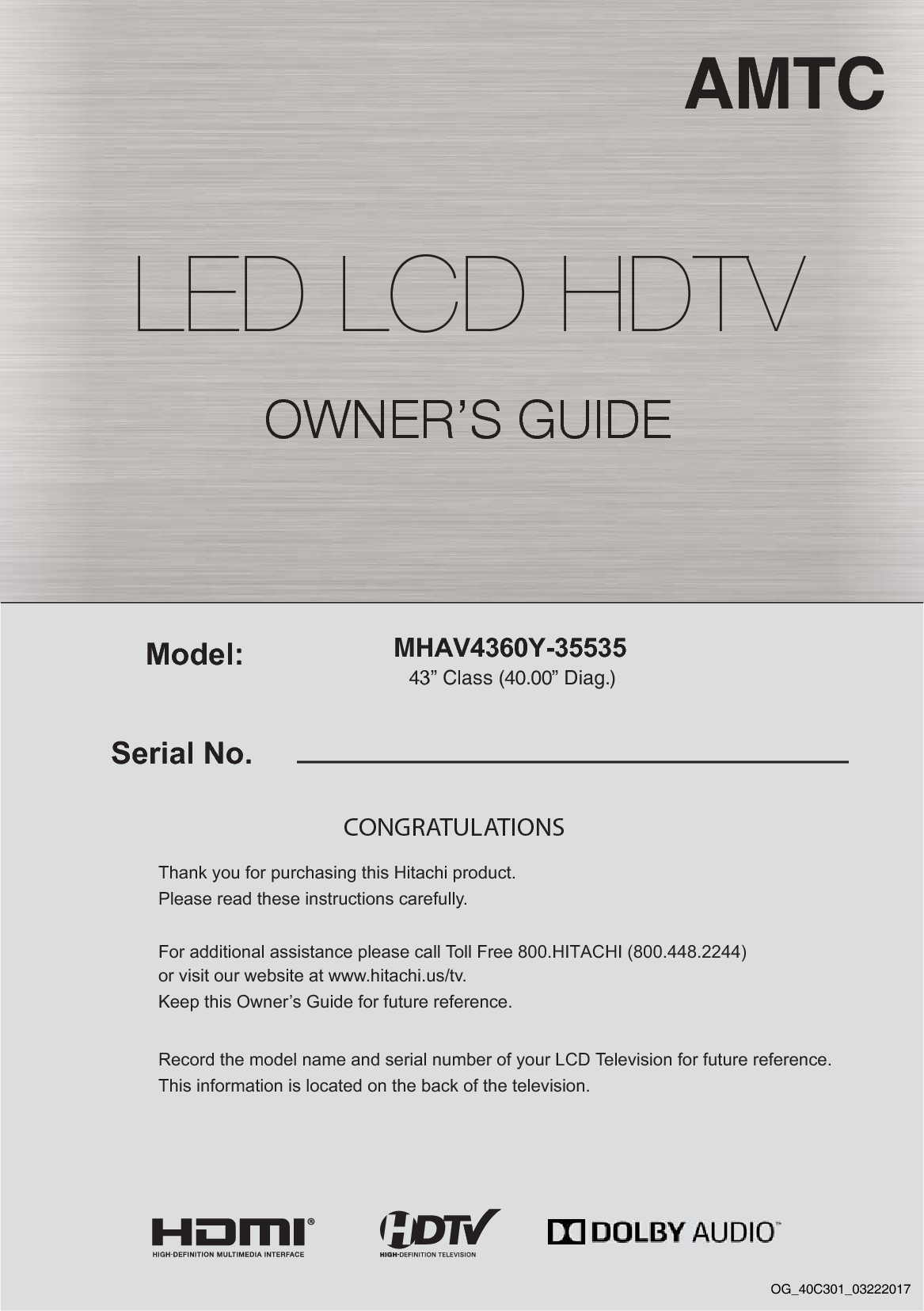 Shen Zhen MTC 43355356 LED TV User Manual