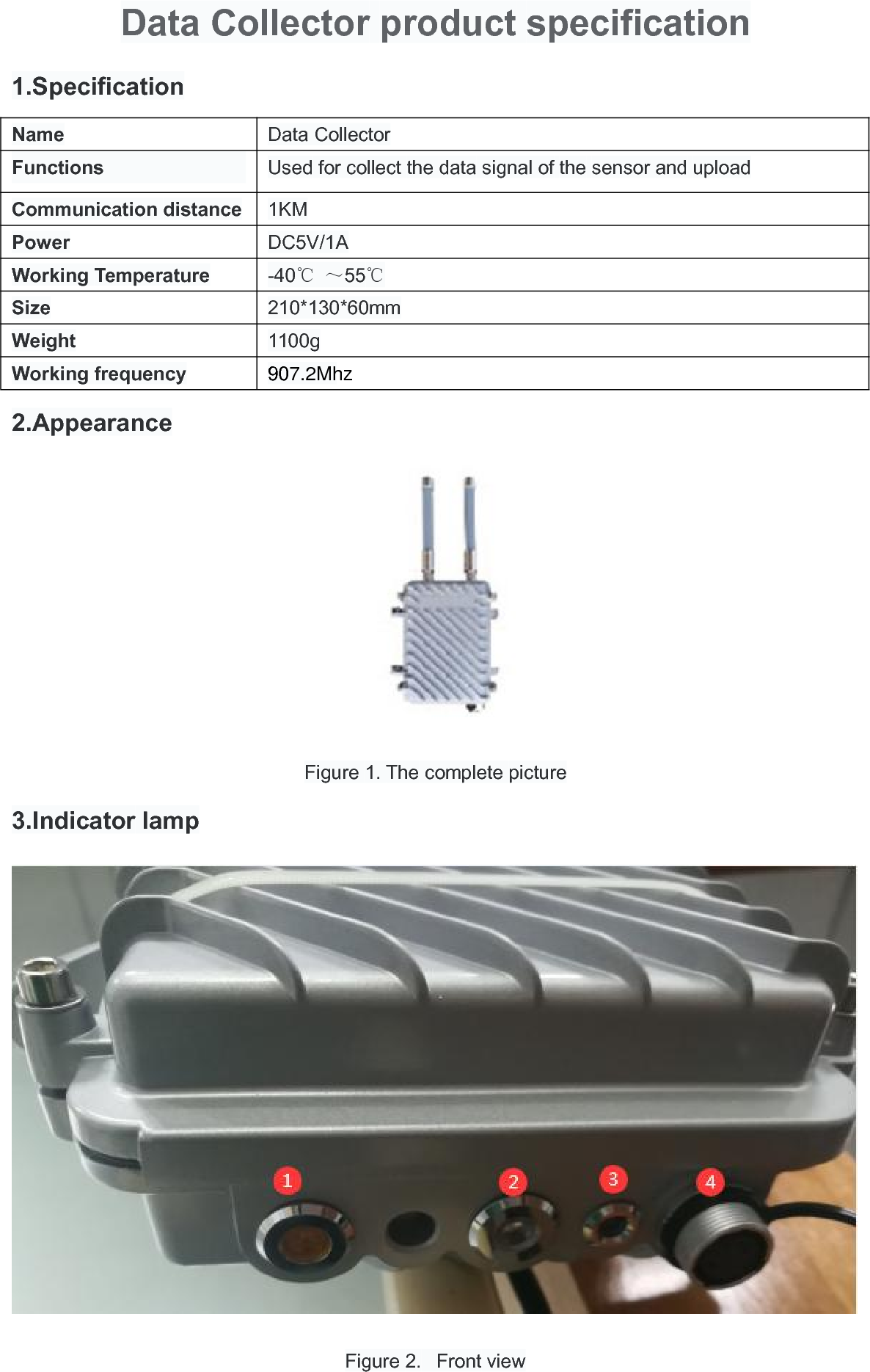 ShenZhen Fulinks Science and technology FLCC100 Data Collector User Manual