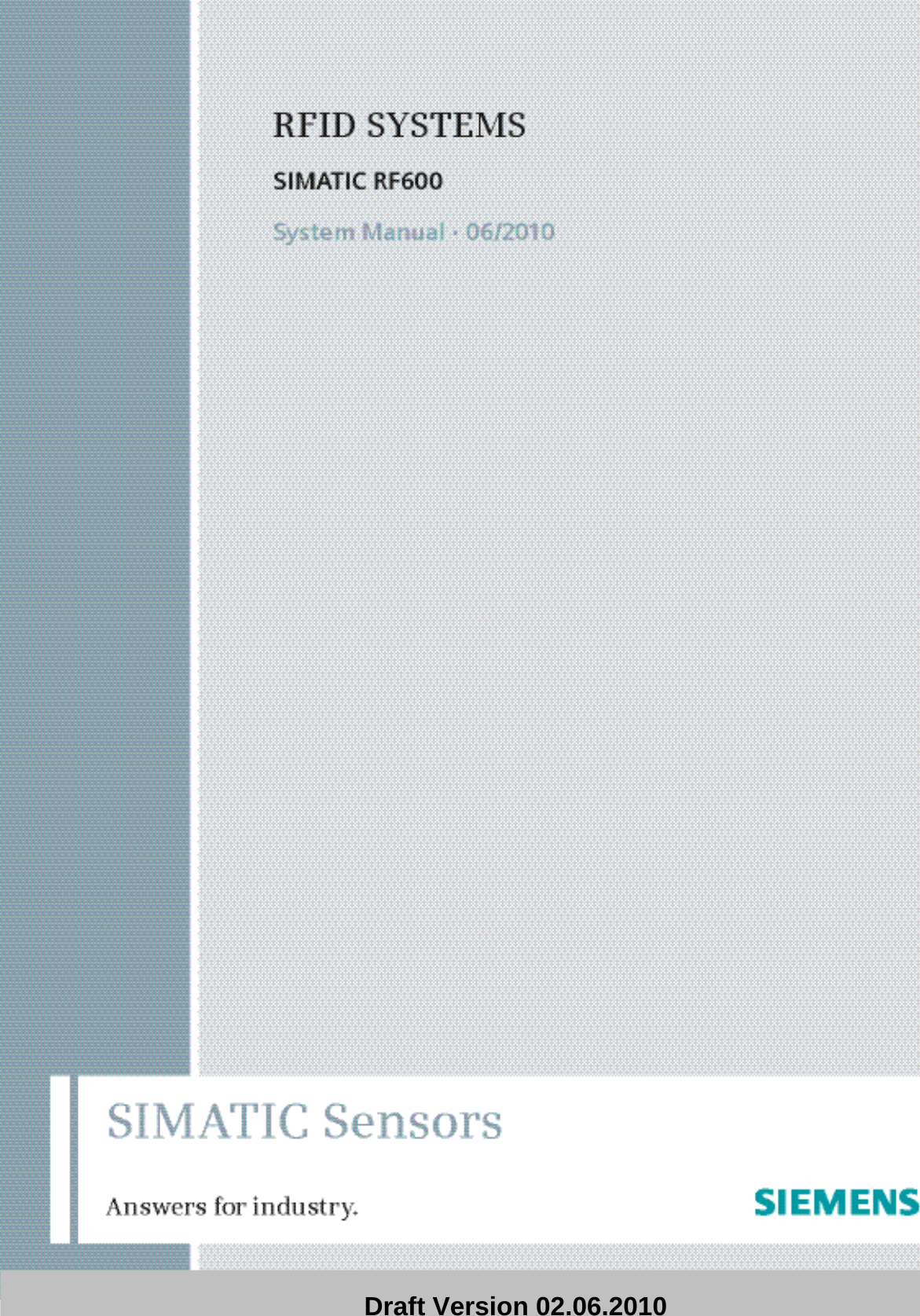 Siemens RF670 RFID UHF Reader User Manual SIMATIC RF600