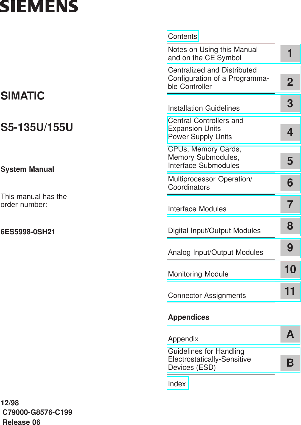 Siemens S5 135U 155U Users Manual 135U/155U