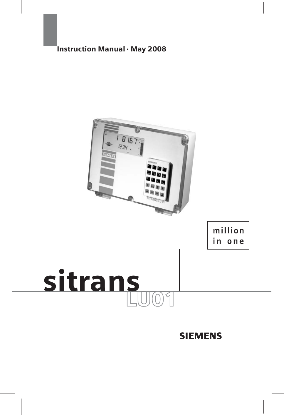 Siemens Sitrans Lu01 Users Manual 7ML19985BE02.3