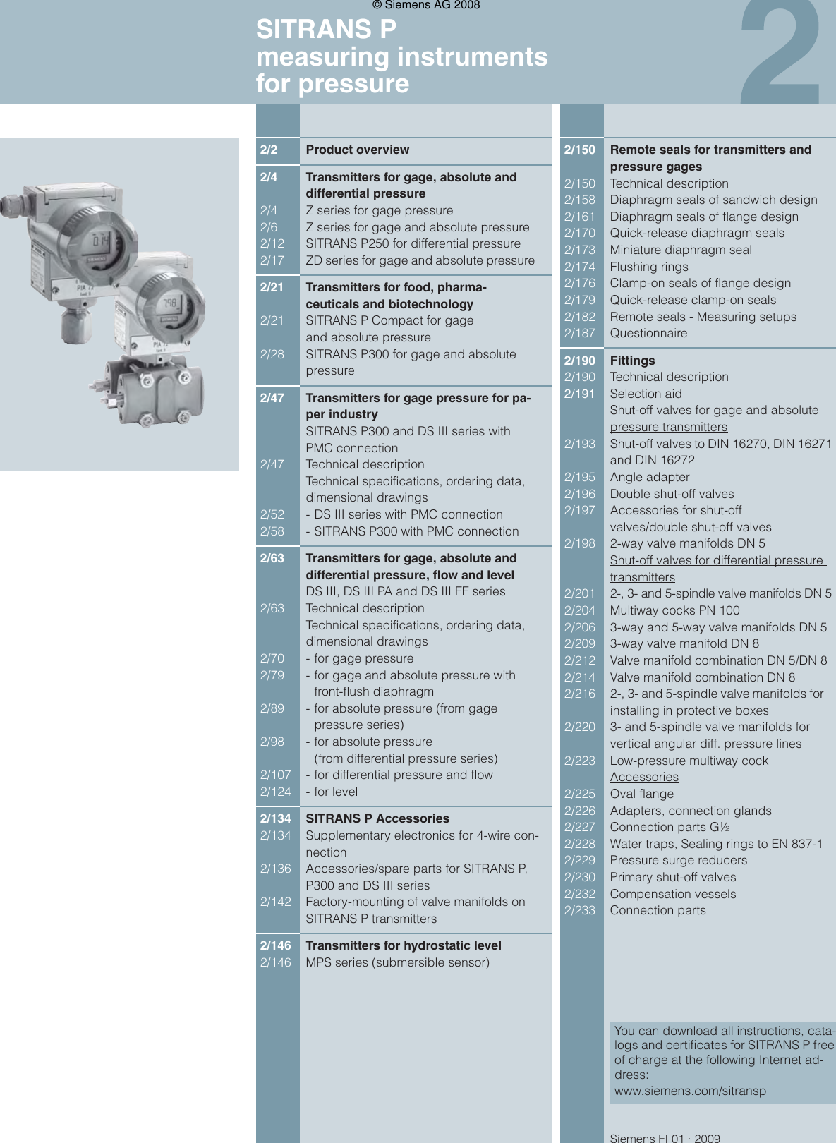 Siemens Sitrans P Users Manual FI01_2009_en_kap02