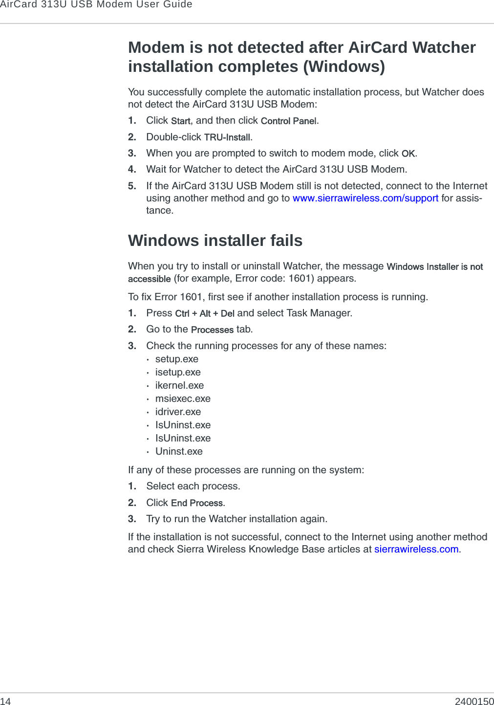 Sierra Wireless AC313U USB Modem User Manual User Guide Sierra Wireless AC313U USB Modem User Manual User Guide
