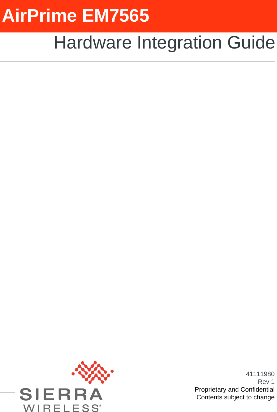 Sierra Wireless EM75 Radio Module User Manual AirPrime EM7565 Hardware ...