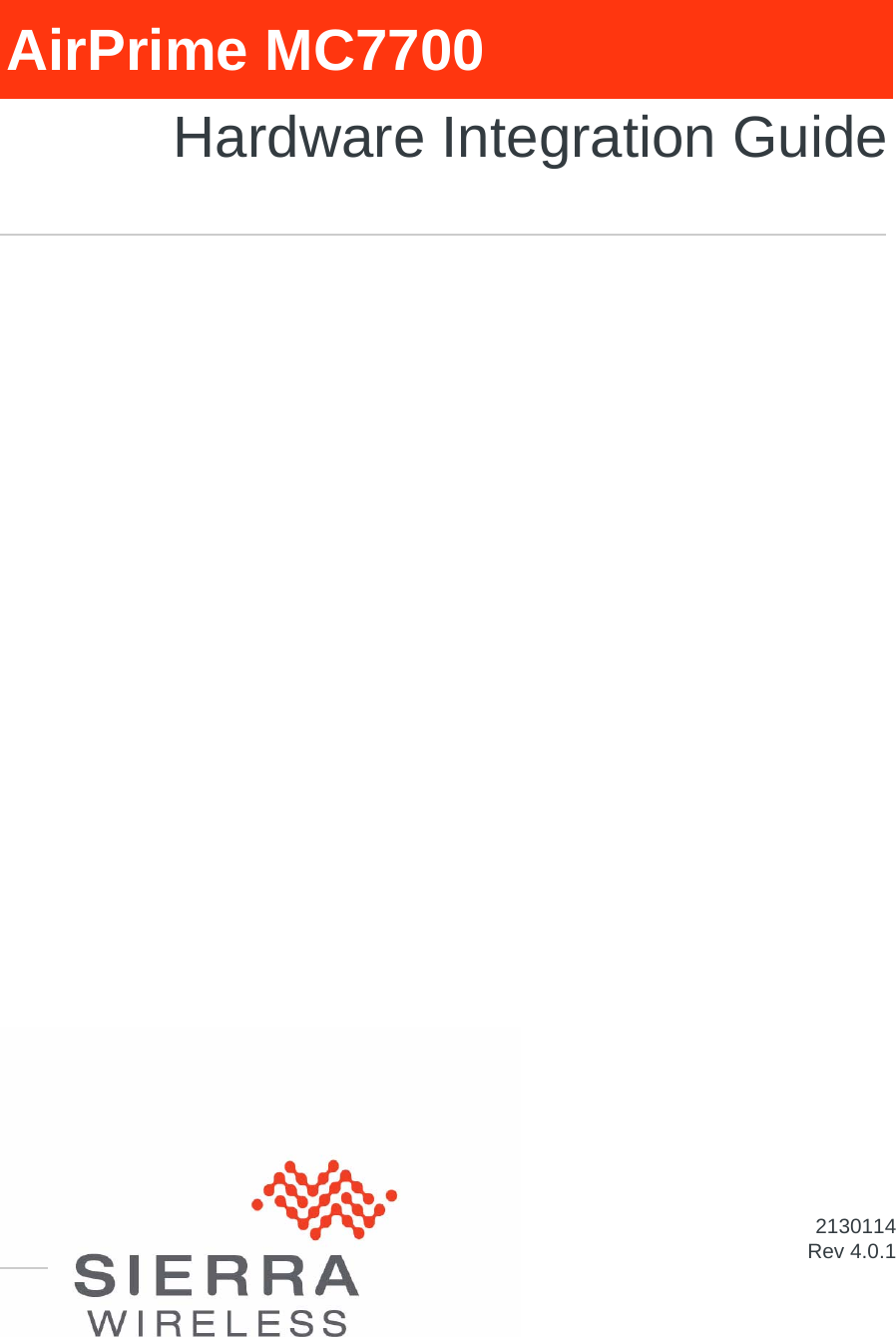 Sierra Wireless MC7700 MC7700 Modem User Manual AirPrime MC7700 ...