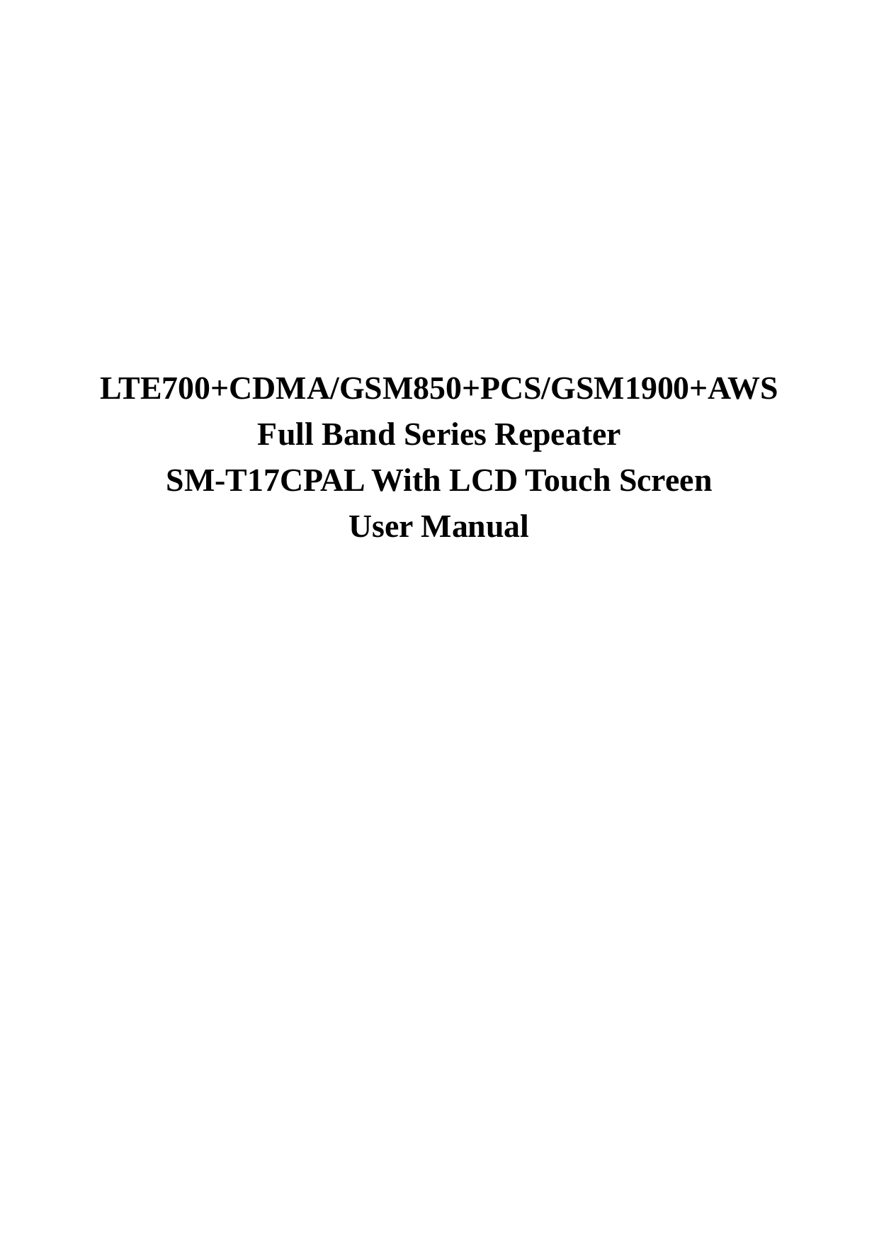 Signifi Mobile SMT17CPAL Uniden Cellular Signal Booster User Manual
