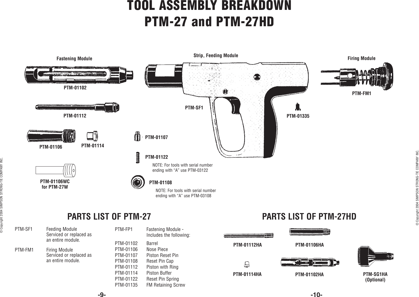Simpson Drill Ptm 27 Users Manual Operator's