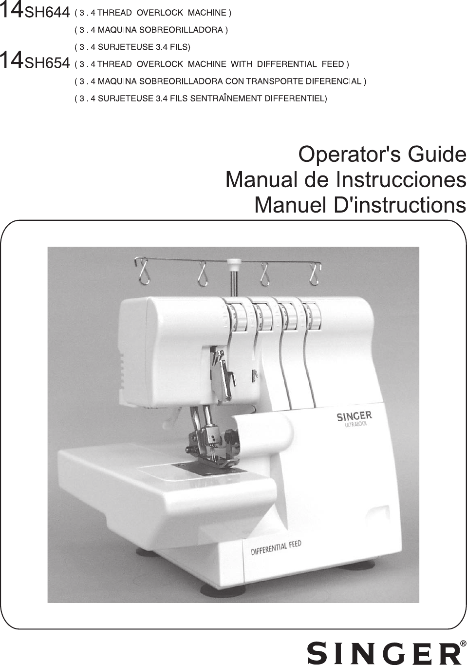 Singer 14Sh654 Finishing Touch Instruction Manual