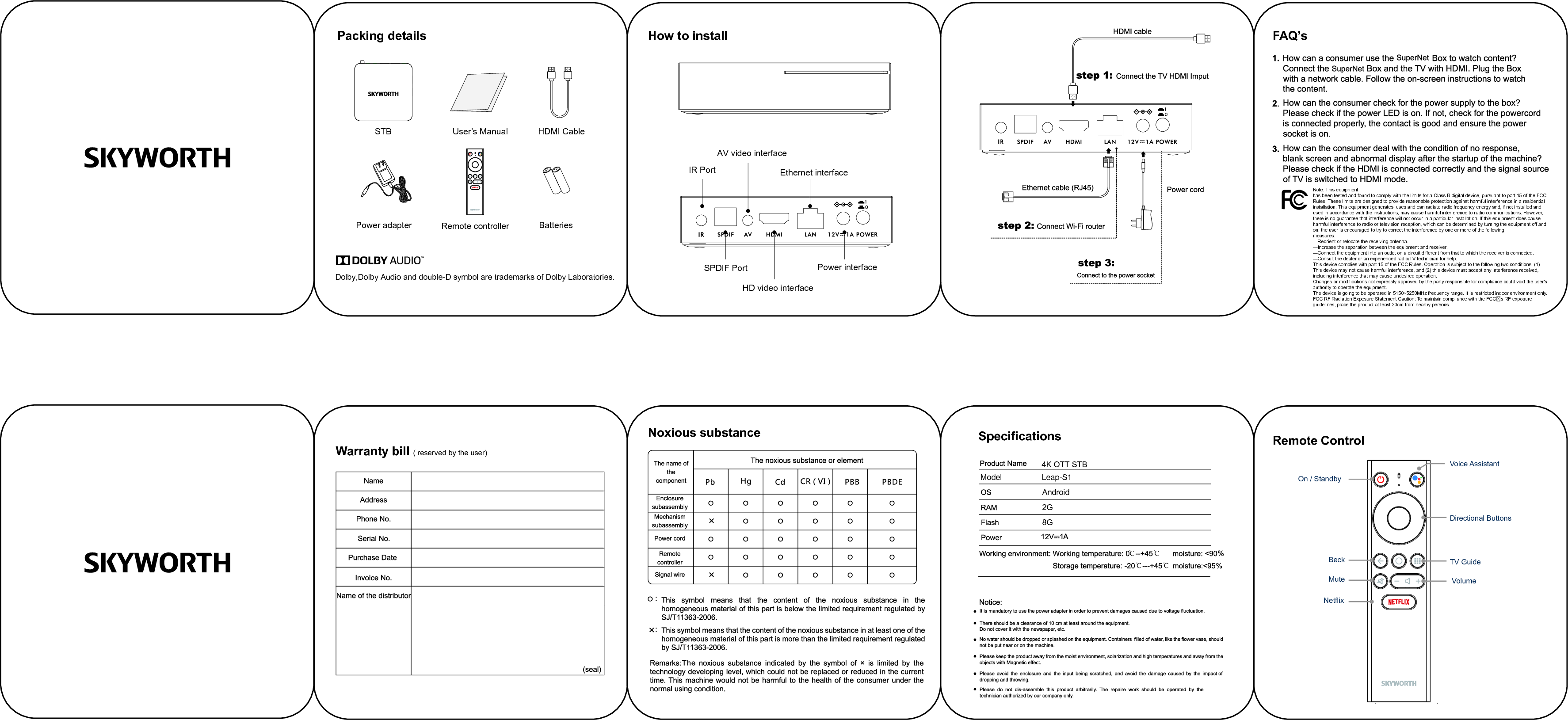 Skyworth Digital Technology LEAP-S1 Set Top Box User Manual skyworth Q7K