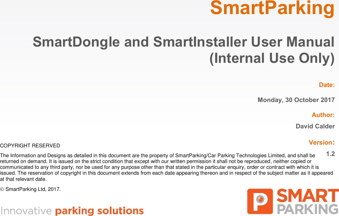 Smart Parking Technology DON915-V3-1 SmartDongle User Manual SmartParking V2 0 Install Guide