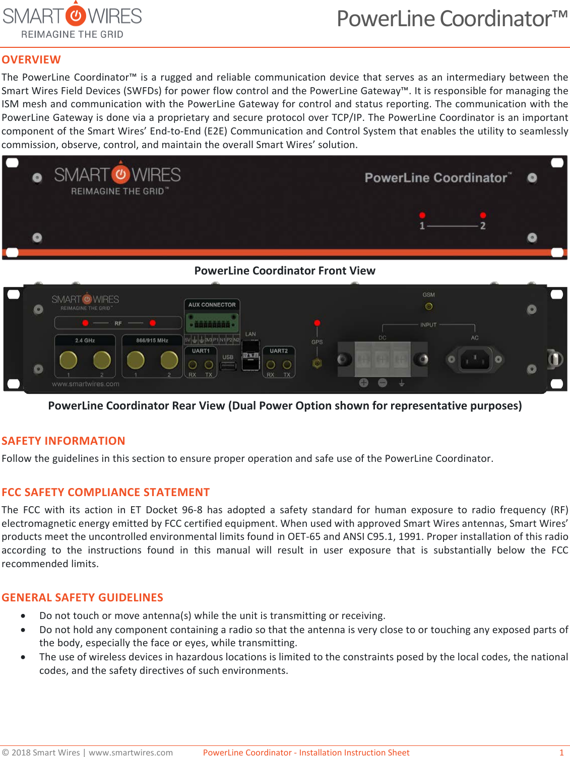 Smart Wires 01004 Power Guardian System User Manual PowerLine ...