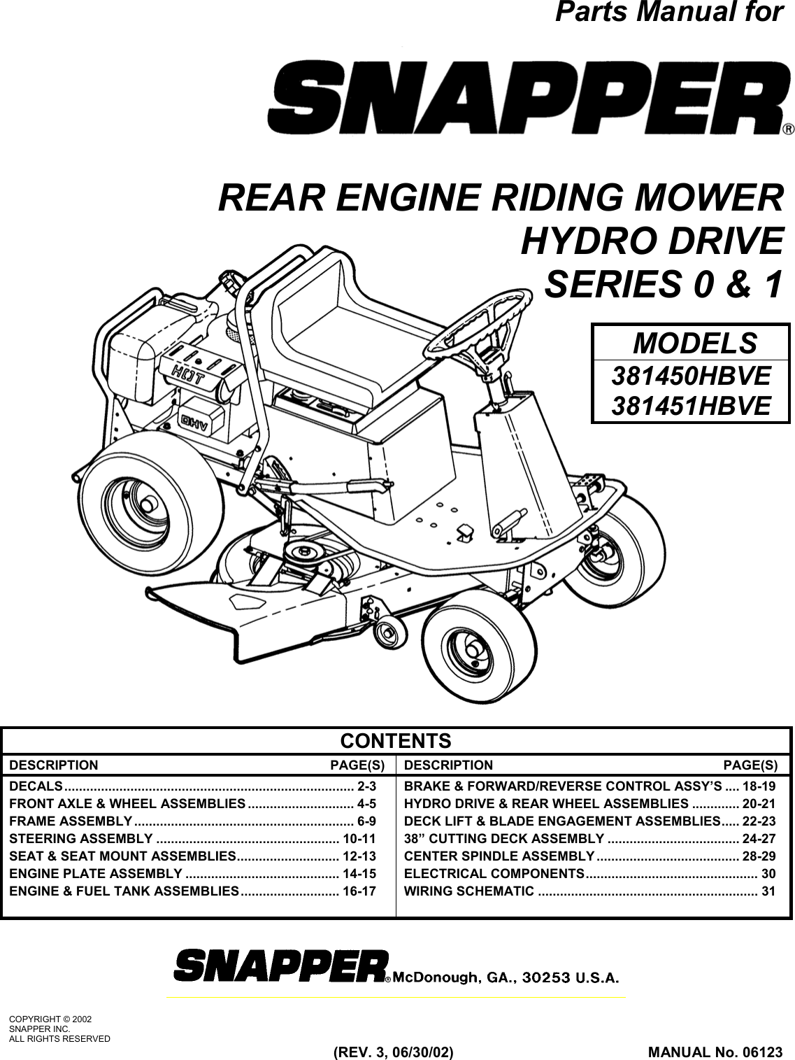 Diagram For Snapper Model 3314520bve Snapper 331415bve (8086