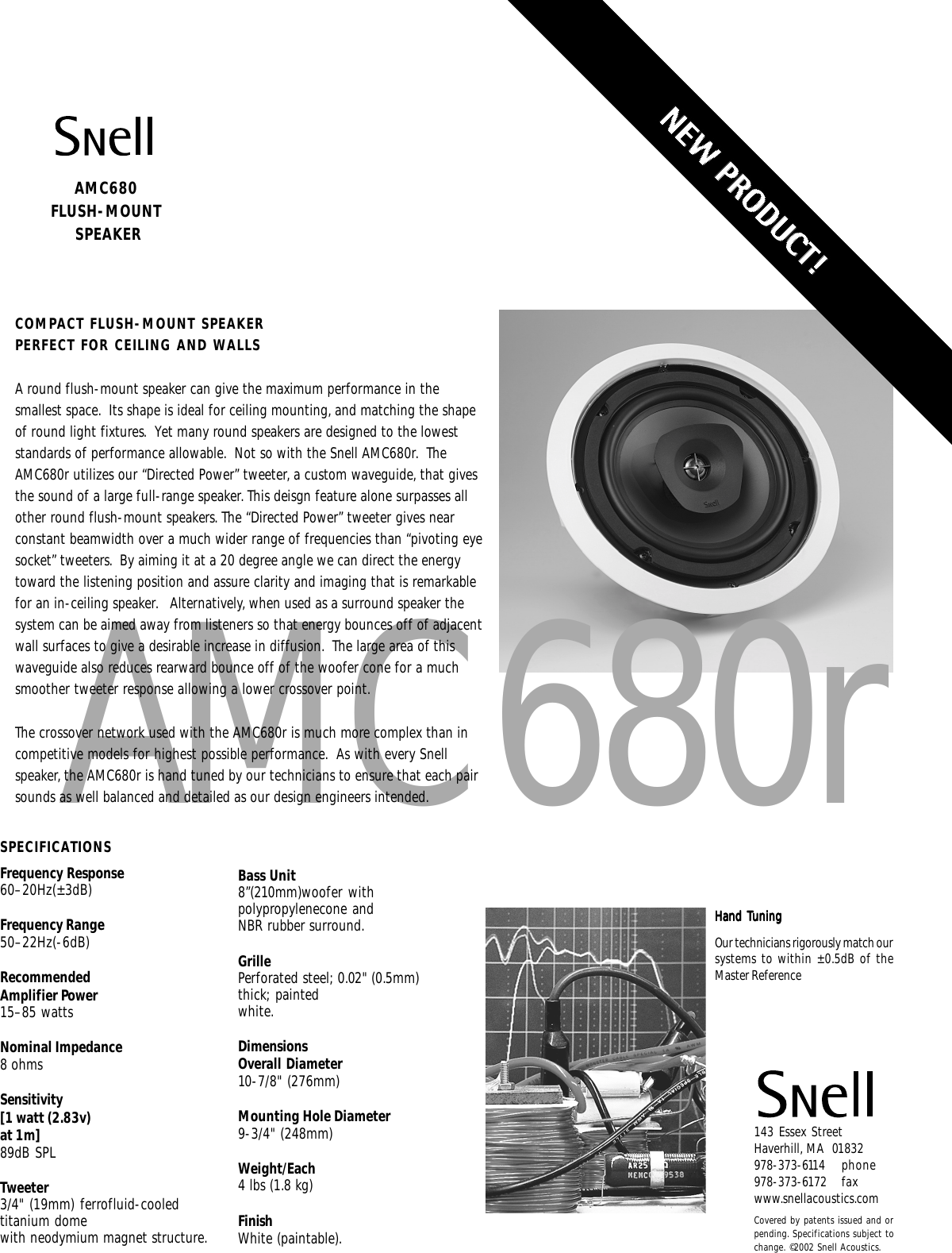 Snell Acoustics Amc 680 Users Manual AMC560