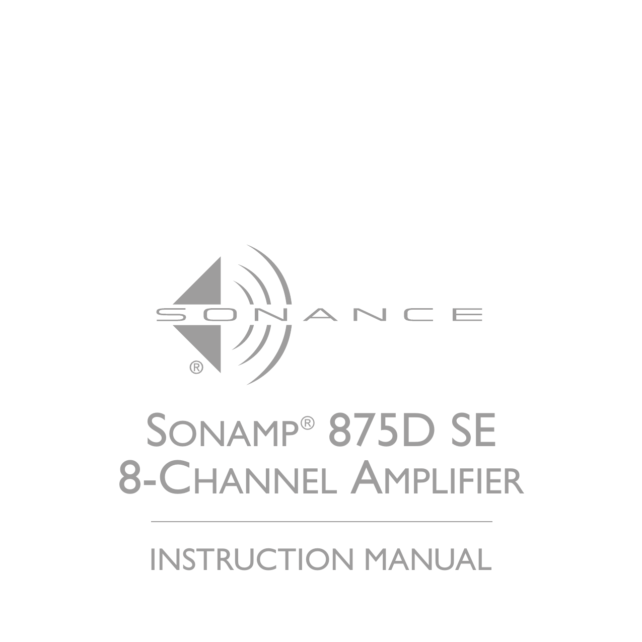 Sonance Sonamp 875D Se 8 Channel Amplifier Users Manual ...