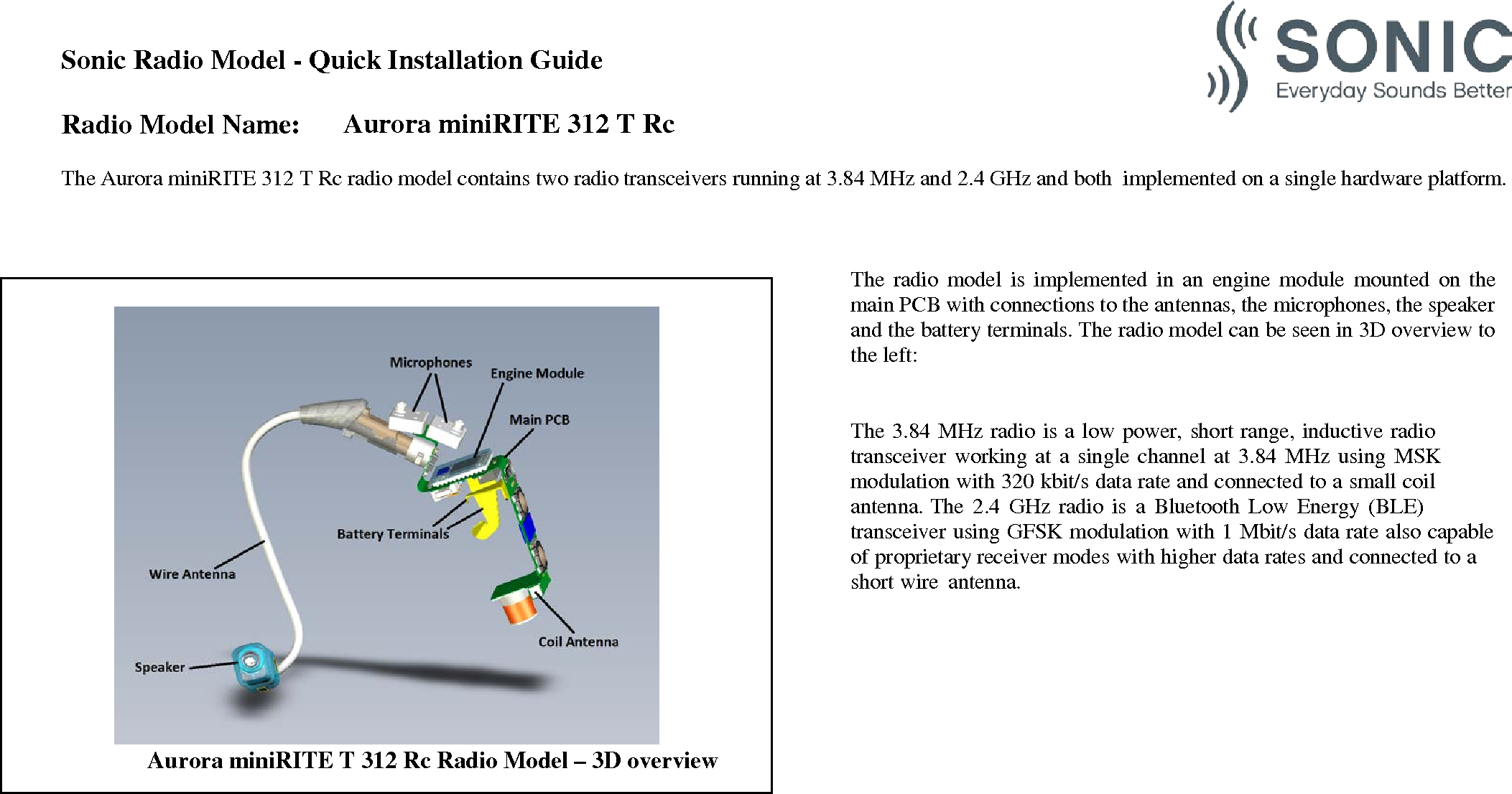 Sonic Innovations SOMRTRC Hearing Aid Module User Manual COMPANY LETTER ...