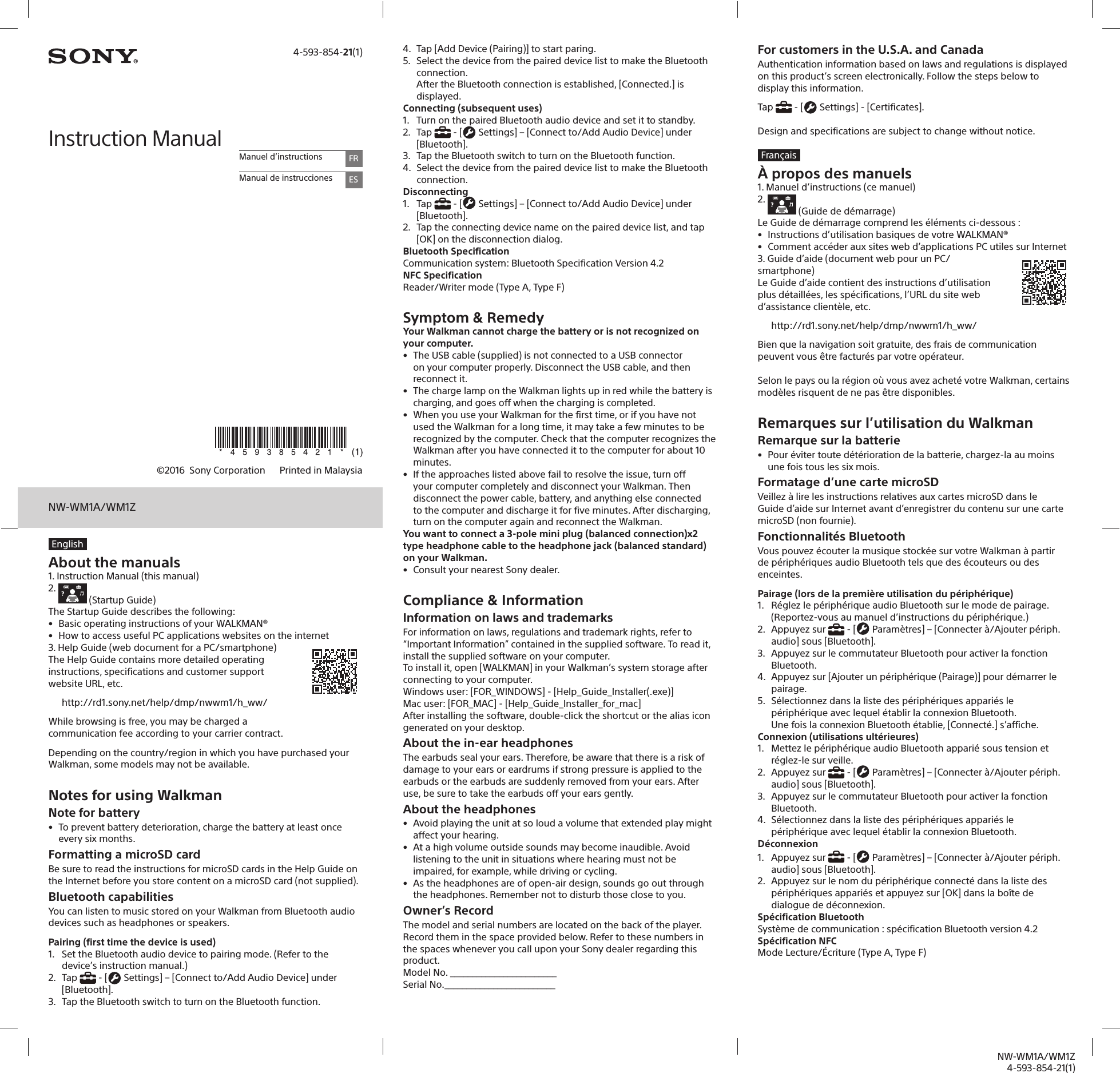 Sony Group NWWM1A Digital Music Player User Manual GBetc1MX3 indd