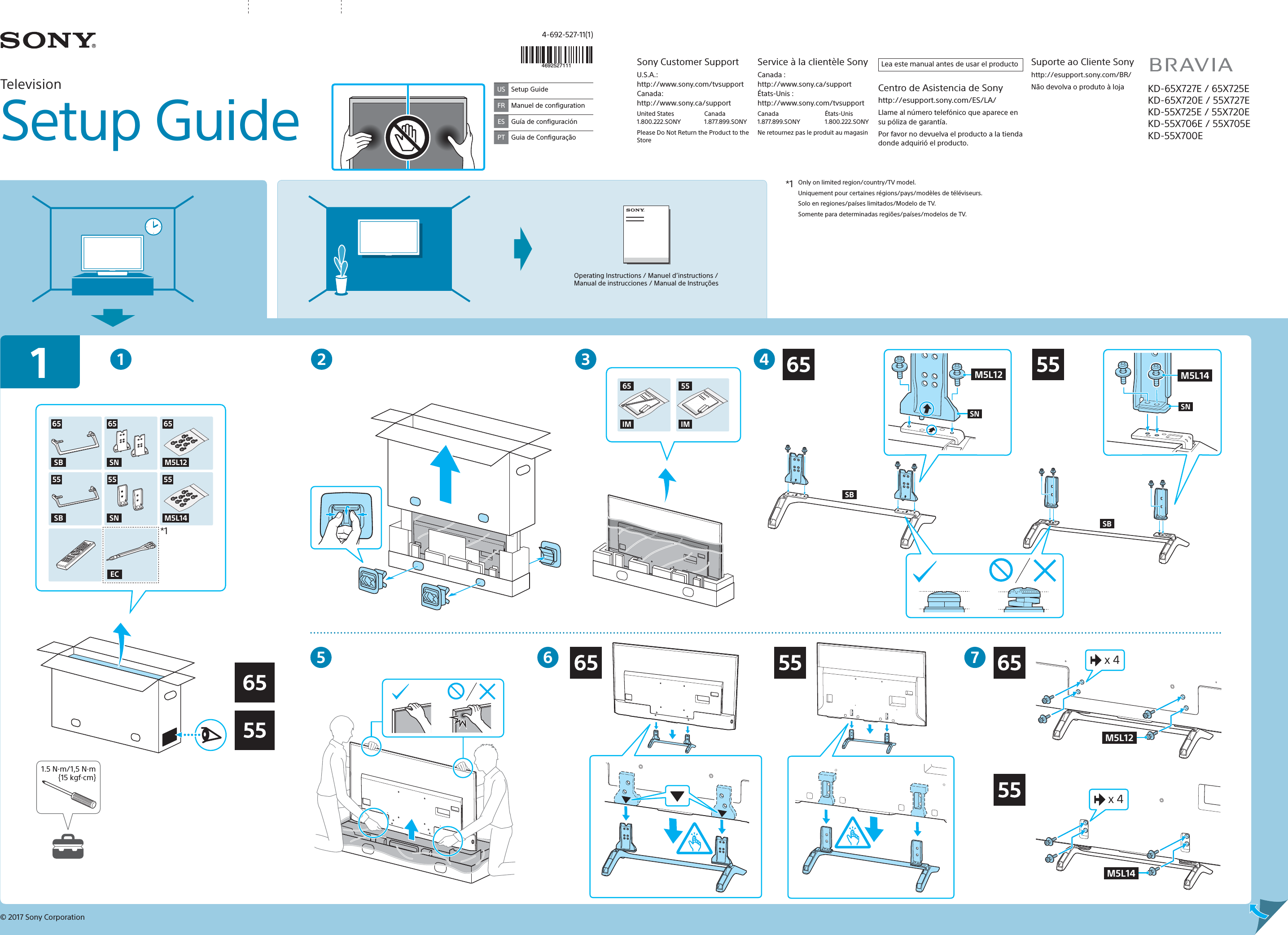 Sony KD 55X720E User Manual Setup Guide 4692527111