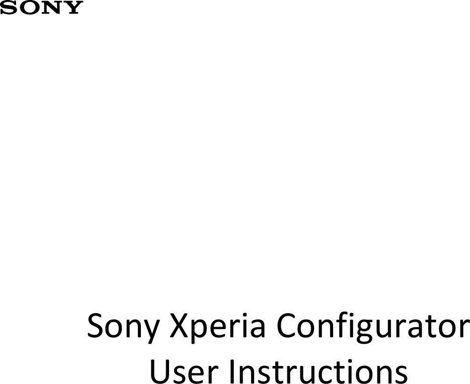 Manual Sony Xperia Configurator
