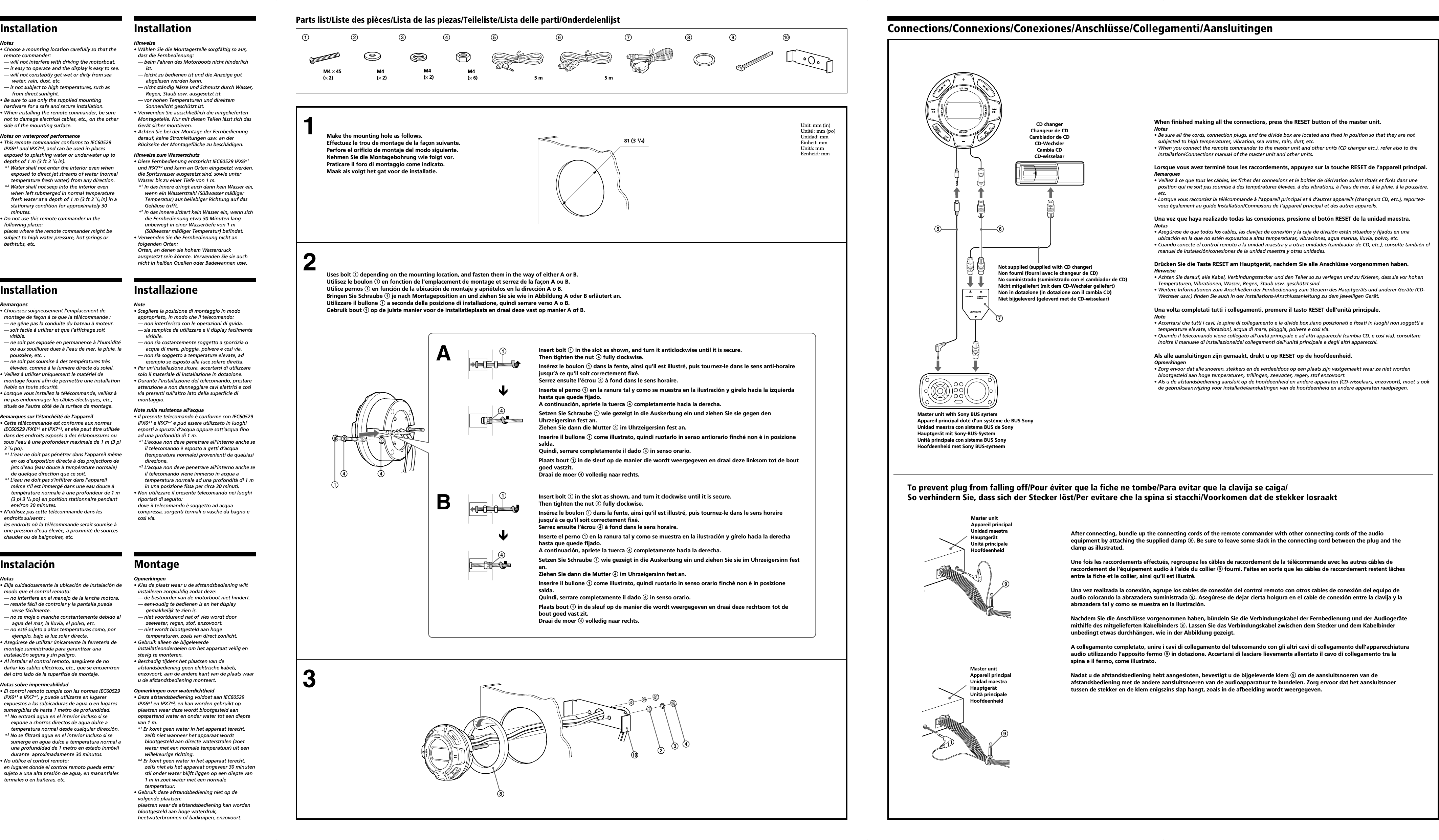Sony RM X60M User Manual Operating Instructions RMX60M US ES FR