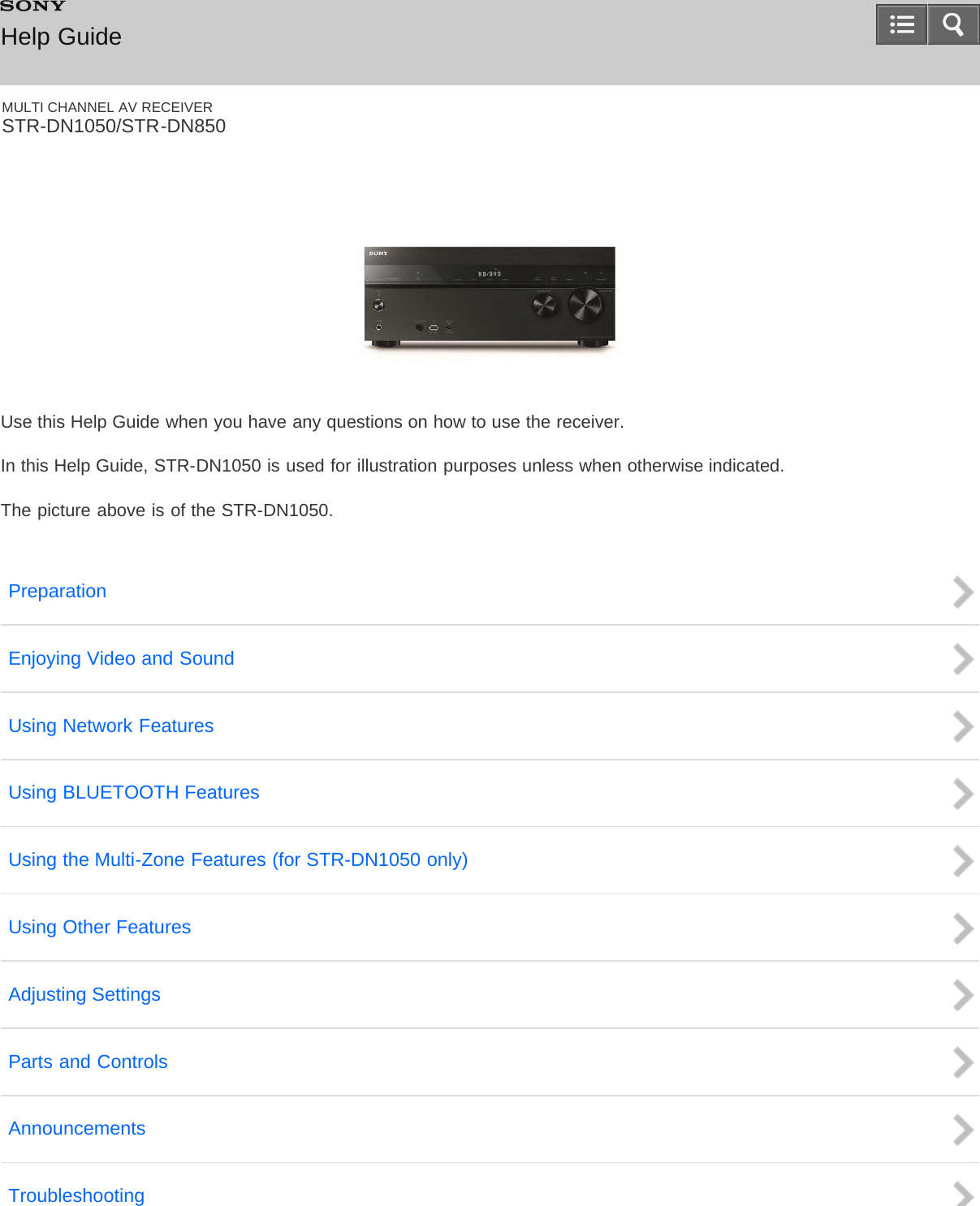 Sony STR DN850 Help Guide | Top User Manual (Printable PDF) 4488938114
