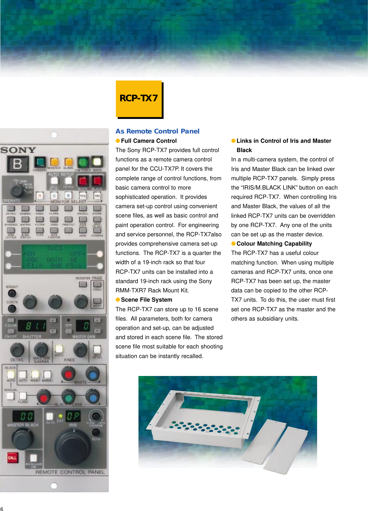 Sony Ccu Tx7P Users Manual TX7 Cat.(PAL)