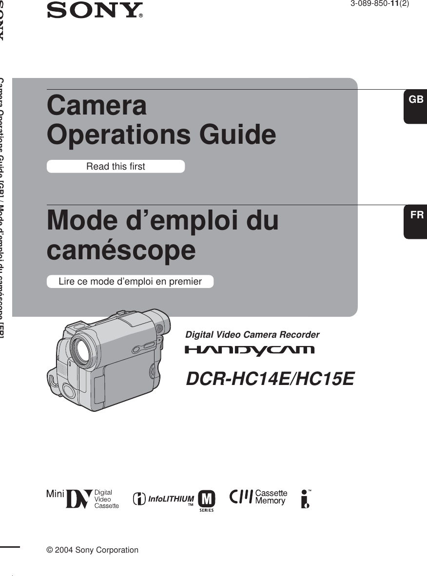 Sony Dcr Hc 14 E Users Manual HC14E/HC15E