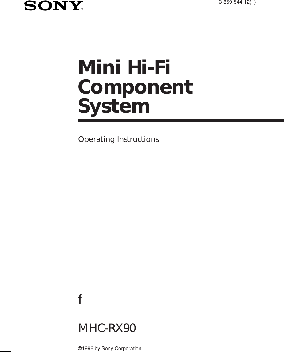 Sony Mhc Rx90 Users Manual MHCRX90