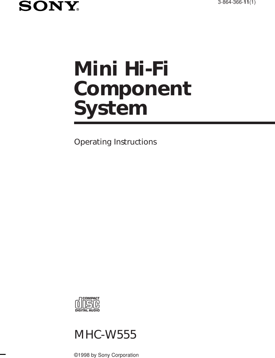 Sony Mhc W555 Users Manual