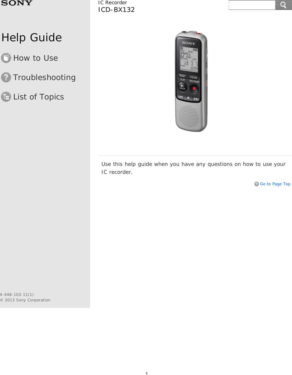 Sony Cassette Player Icd Bx132 Users Manual Help Guide | Top