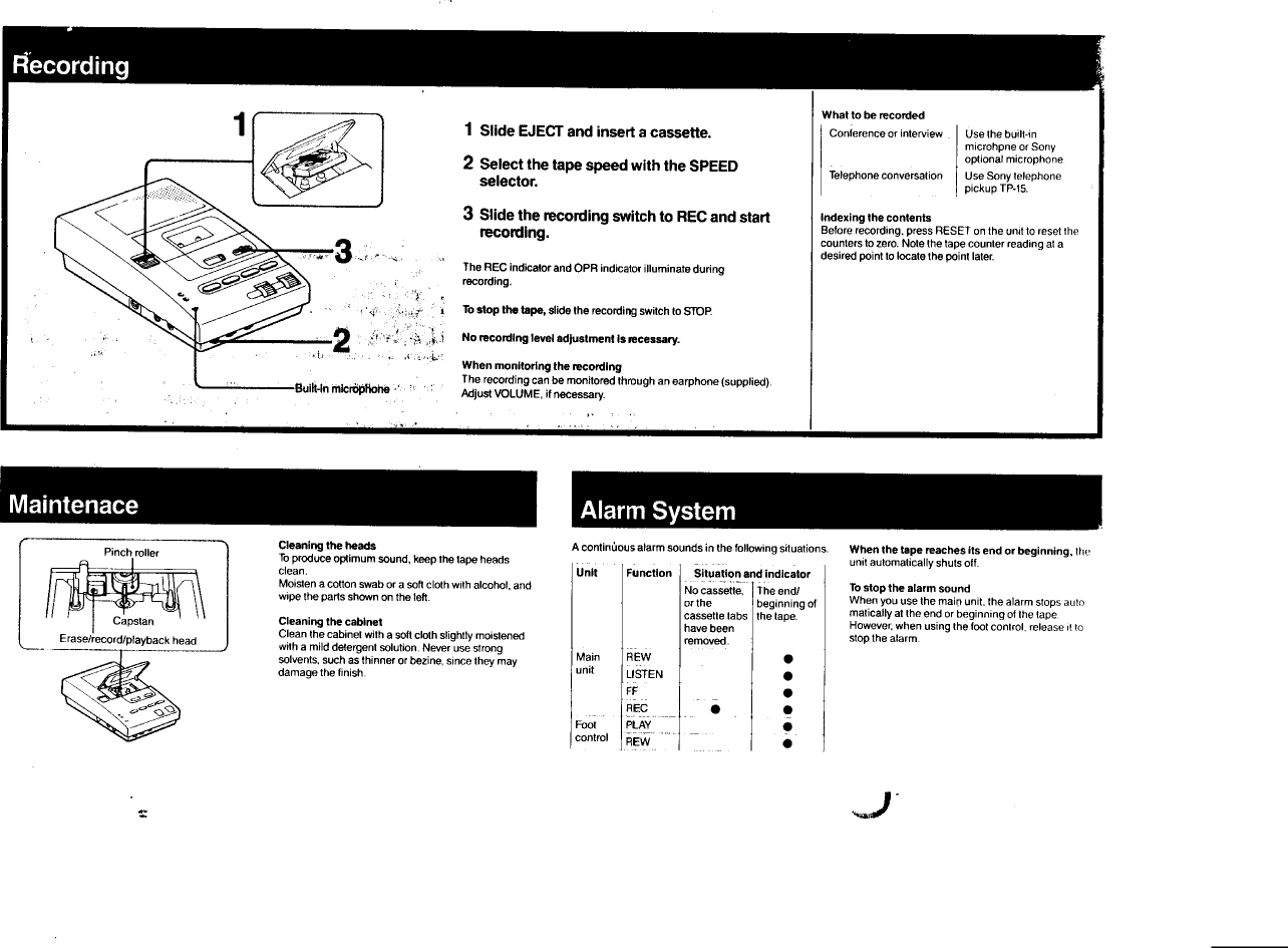 Sony M2000 Microcassette Transcribing Machine Users Manual
