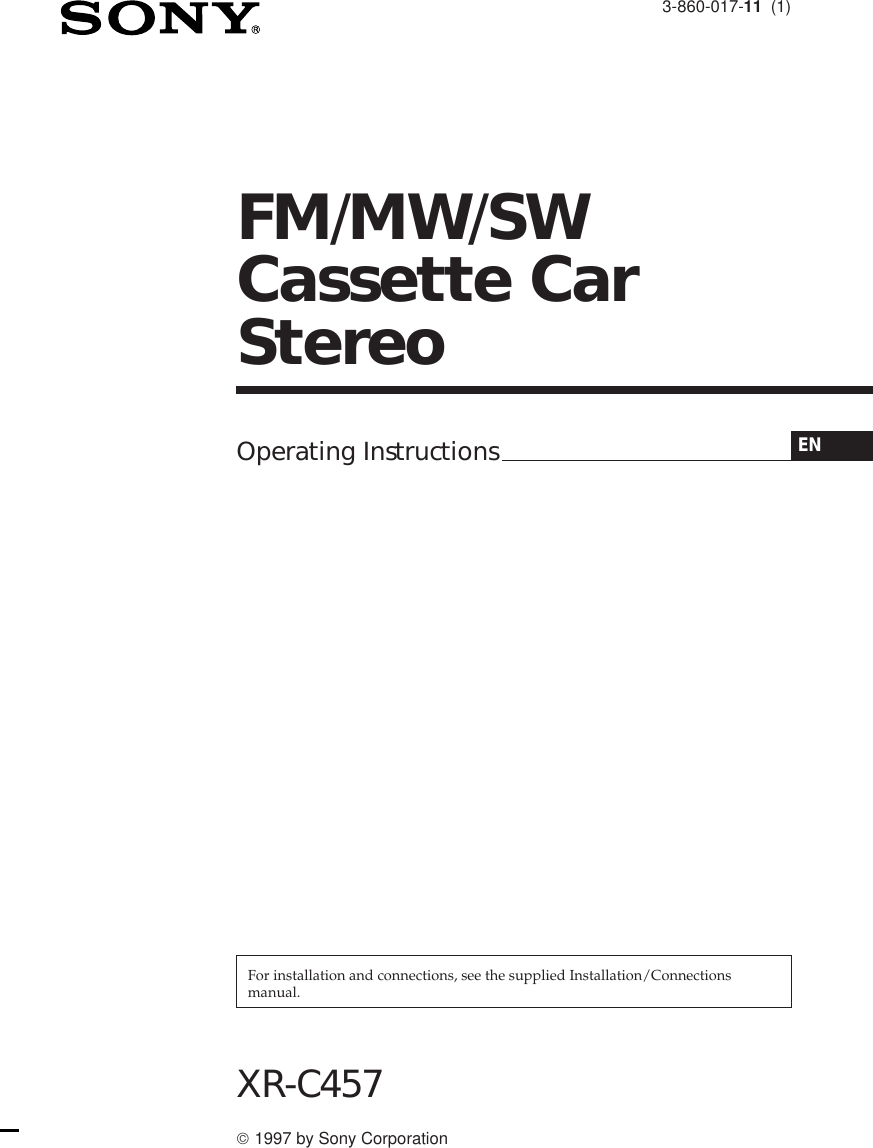 Sony Xr C457 Users Manual
